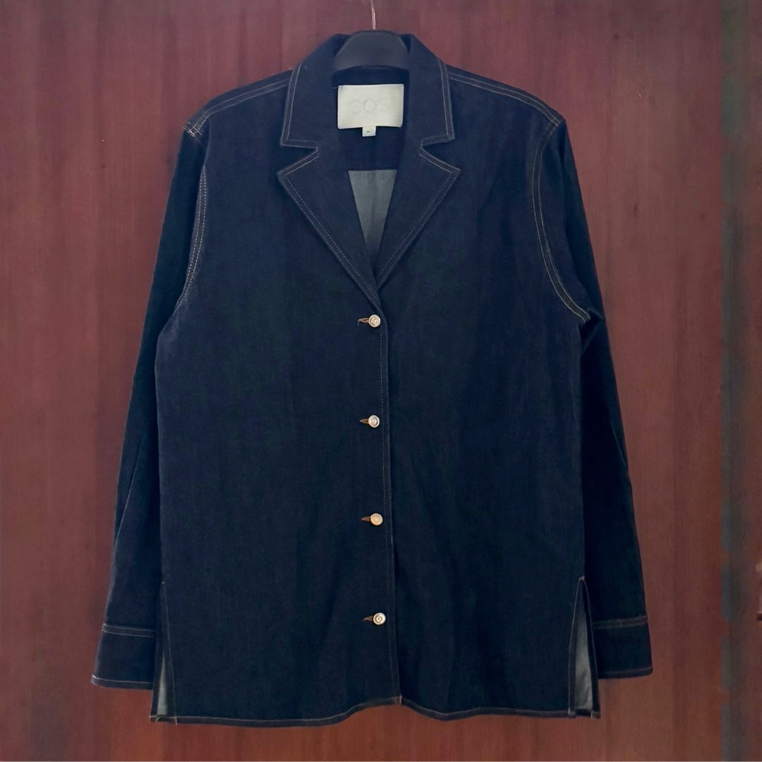 (Beli 3.8jt) COS Tailored Denim Blazer Shirt Authentic Preloved ...