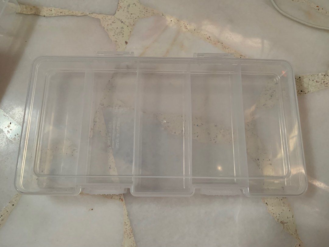 Daiso Section Case 5 Grids Transparent Clear Plastic Storage Box with ...