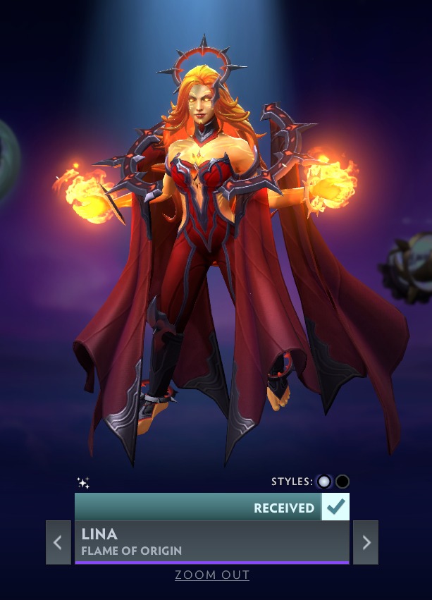 Dota 2 Lina Set - Flame of Origin Cosmic 2025 Heroes' Hoard Dota2 Cache Set, Video Gaming ...