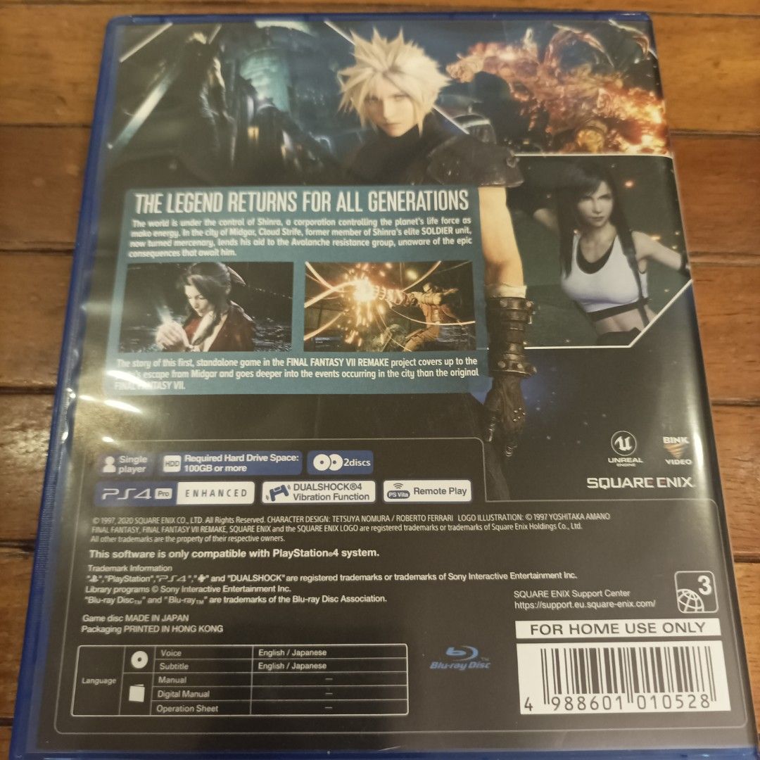 Final Fantasy 7 Remake (PS4), Video Gaming, Video Games, PlayStation on Carousell