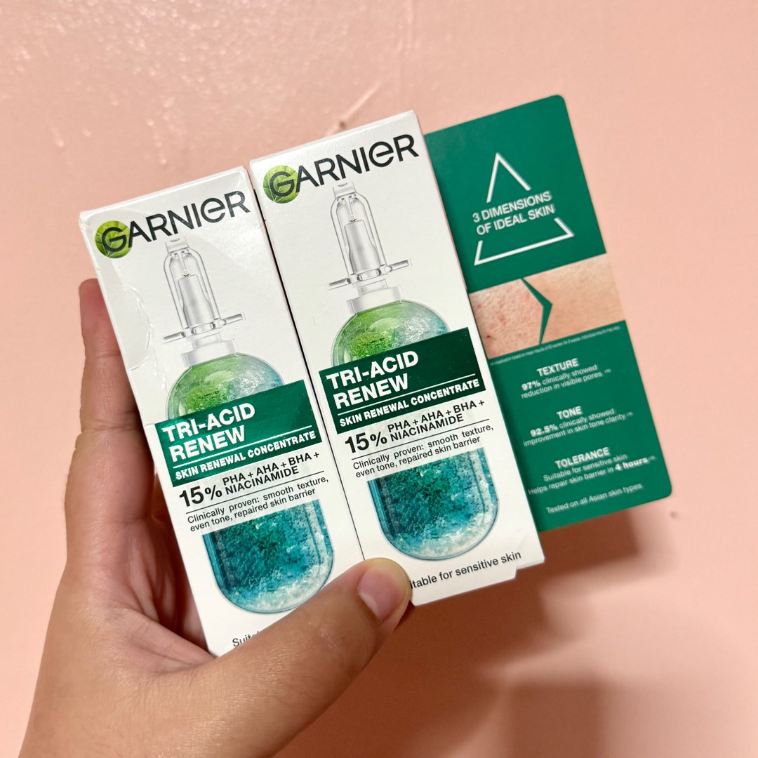 Garnier Tri-Acid Renew Serum 15% AHA BHA PHA Niacinamide, Beauty ...