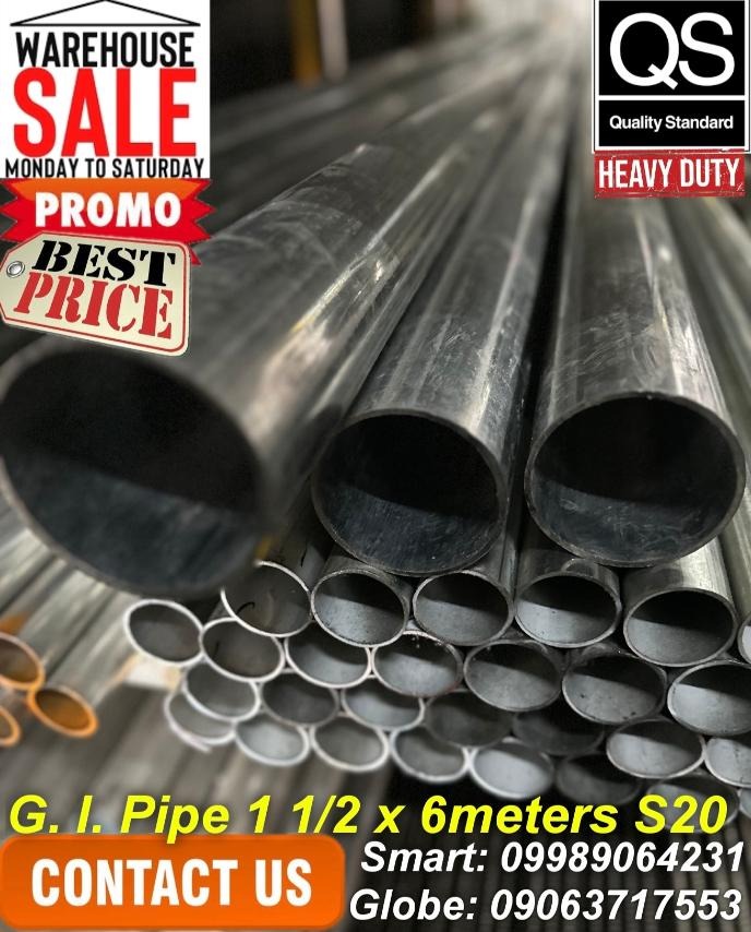 G.I. Pipe 1 1/2 x 6meters S20 7kg Scaffolding Pipe Fence Tube ...
