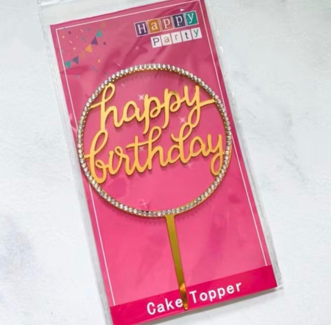 Happy Birthday Bling Bling Cake Topper, Hobbies & Toys, Stationery ...