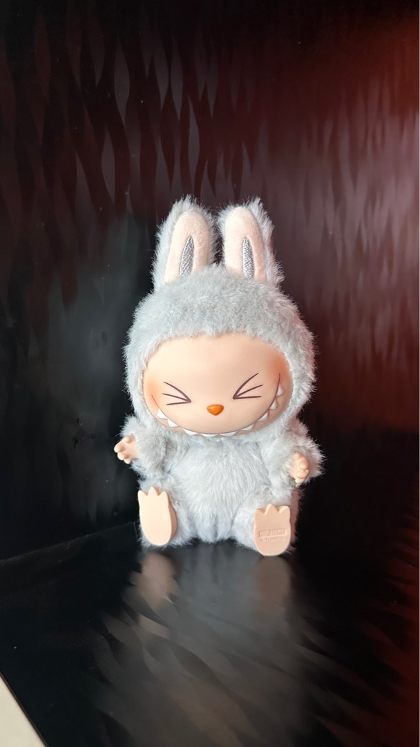 labubu v2 have a seat (hehe grey), Hobbies & Toys, Toys & Games on ...