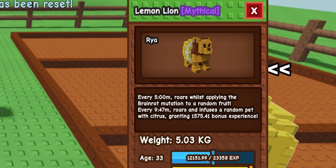 Lemon Lion Grow a Garden Roblox, Video Gaming, Video Games, Others on ...