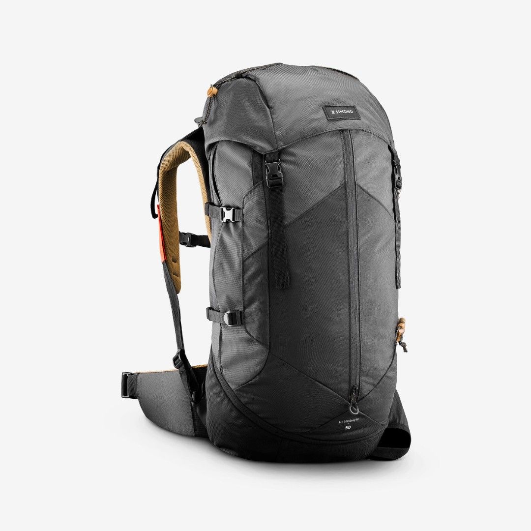 Men's 50L Trekking Backpack - MT100EASYFIT, Men's Fashion, Bags ...