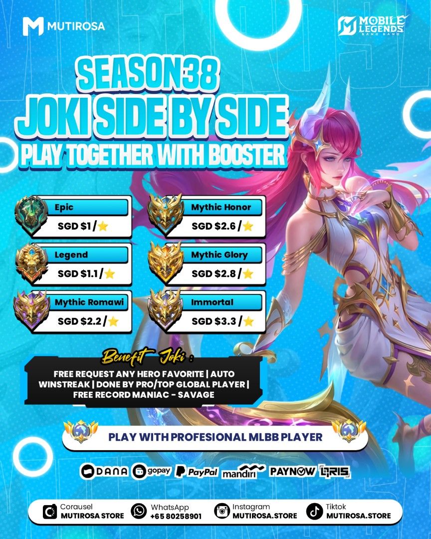 MLBB BOOSTING SERVICE SIDE BY SIDE, Video Gaming, Video Games, Others ...