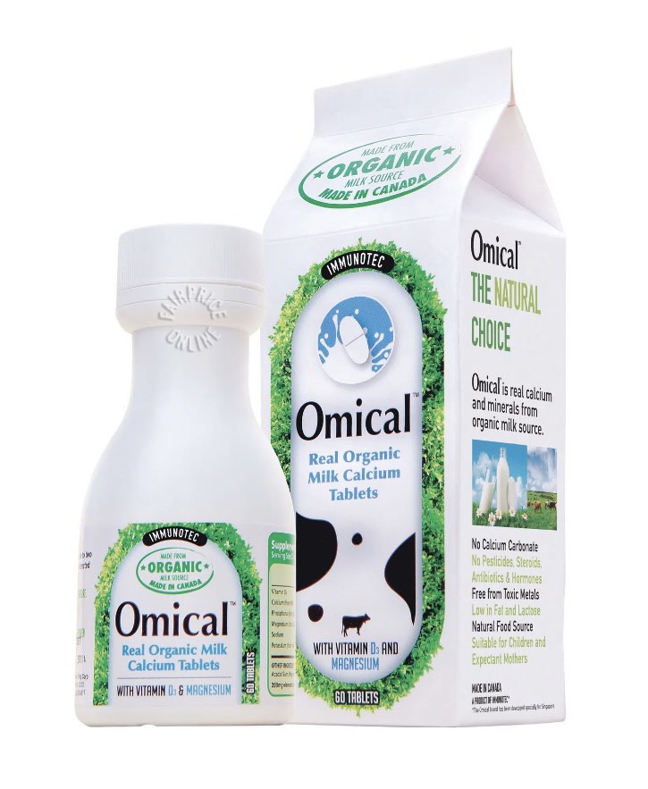 Omical Real Organic Milk Calcium Tablets, Health & Nutrition, Health ...