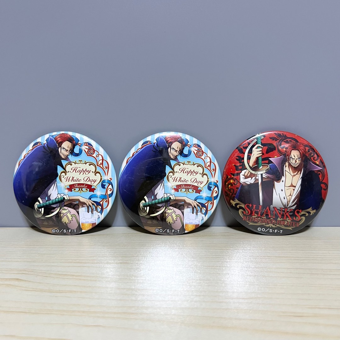 One Piece Shanks Big Can Badge 7.5cm (w/ scratches) - Php 100 each ...