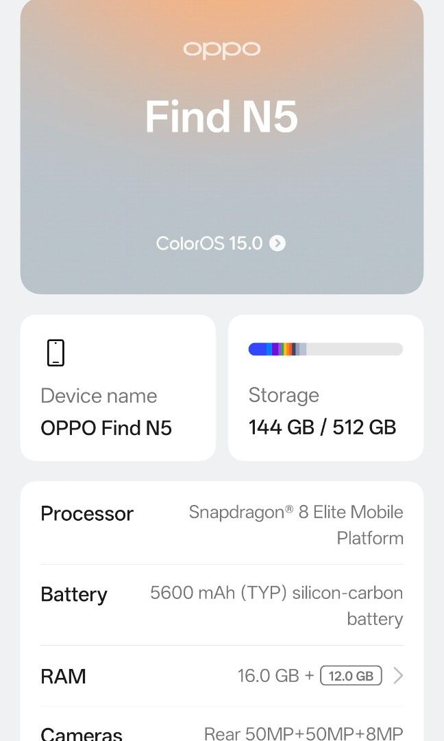 Oppo Find N5 Cosmic Black 512GB, Mobile Phones & Gadgets, Mobile Phones ...