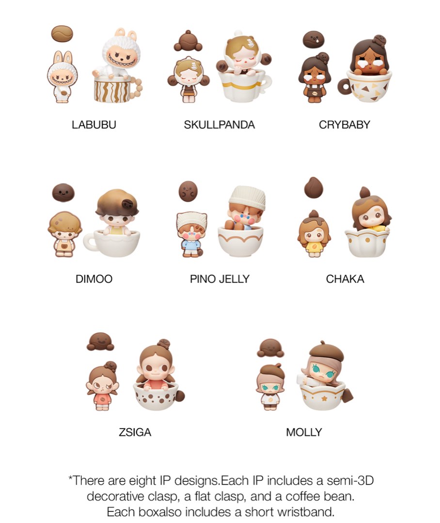 POP BEAN Coffee Factory Decoration Charm - Labubu / Skullpanda ...
