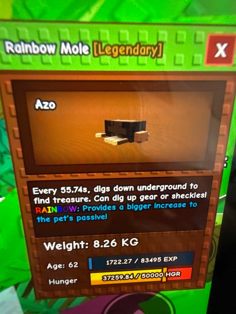 Rainbow Mole Legendary Pet, Video Gaming, Gaming Accessories, In-Game ...