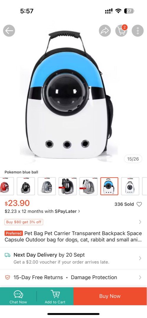 Space Capsule Pet Carrier - Blue and White, Pet Supplies, Homes & Other ...