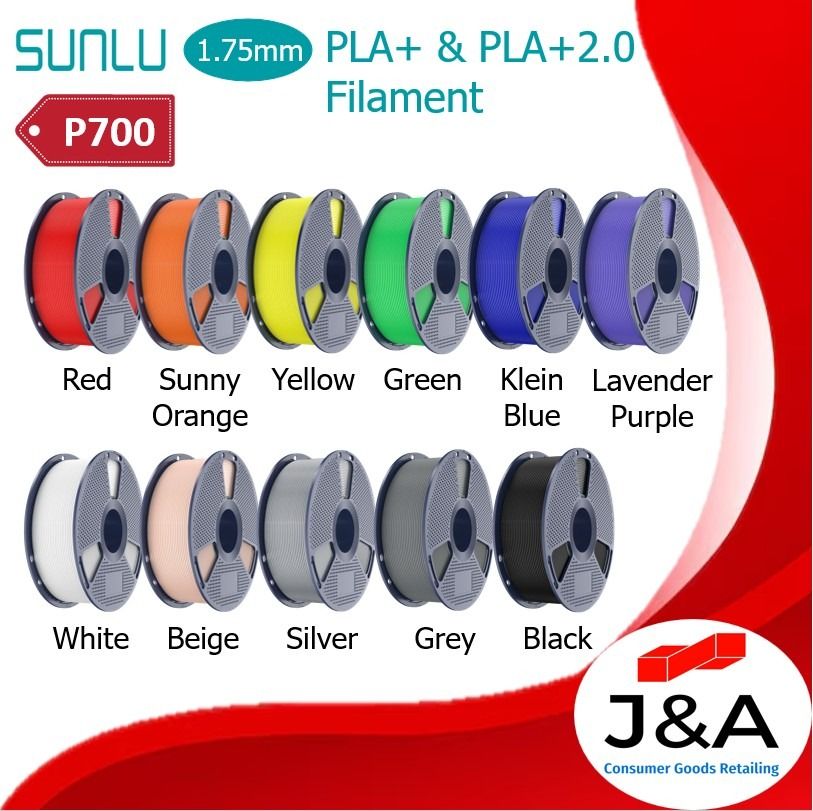 Sunlu PLA+ 2.0 (PLA Plus 2.0) Filament 1.75mm for 3D Printing (1kg per ...