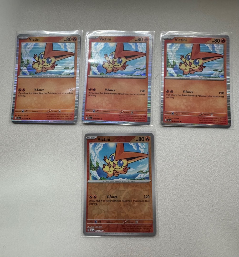 Victini Holo RH #12 Pokemon Black Bolt, Hobbies & Toys, Toys & Games on ...
