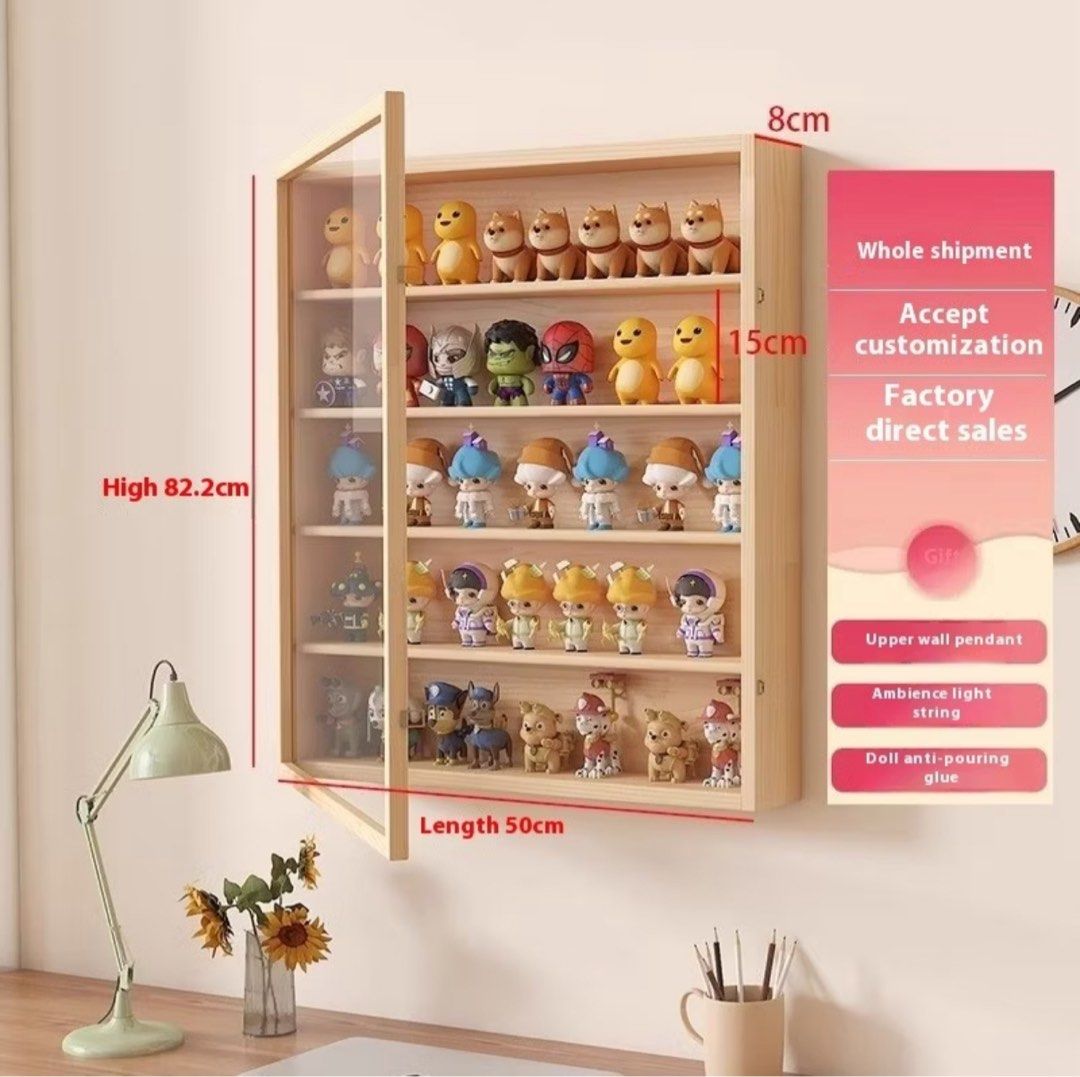 Wall-Mounted Display Cabinet - Wooden, Furniture & Home Living ...