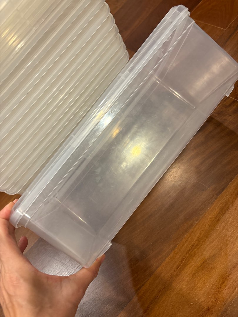 10x DAISO Clear Plastic Storage Containers Box with Lids organising ...