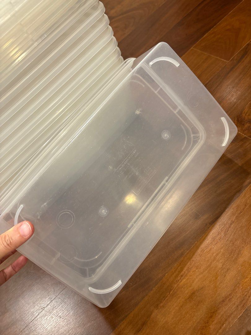 10x DAISO Clear Plastic Storage Containers Box with Lids organising ...