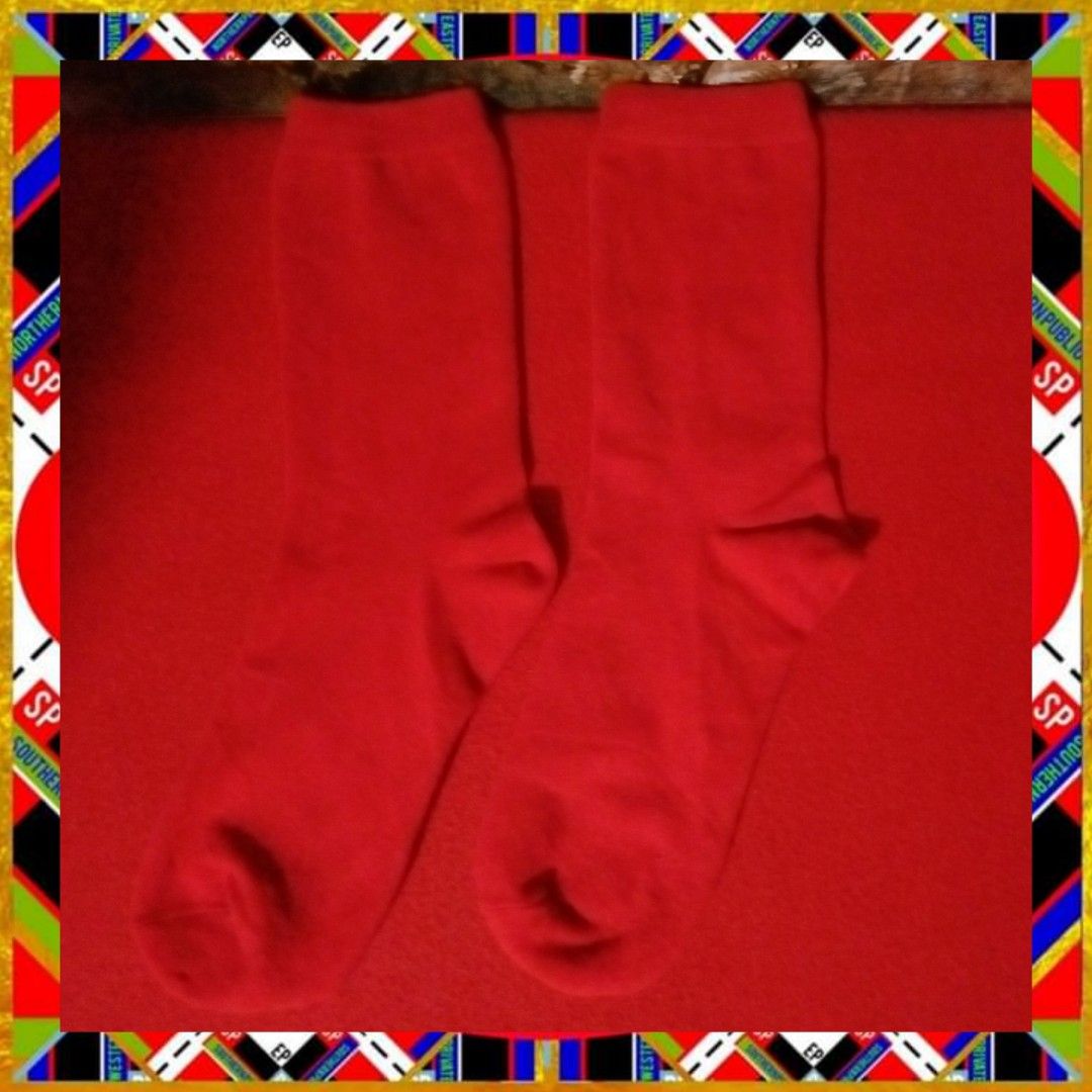 ♻️|6-9 in.|Solid Plain Red Socks for Men & Women (2402-0919-025)💧 ...