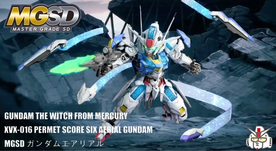 《代工》 MGSD 高達模型 Master Grade SD (水星魔女系列) 風靈高達 Aerial gundam (陰影噴塗/藍色刻痕 ...