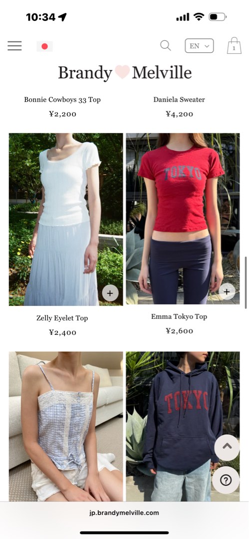 brandy melville japan HTB 🇯🇵, Women's Fashion, Tops, Shirts on Carousell
