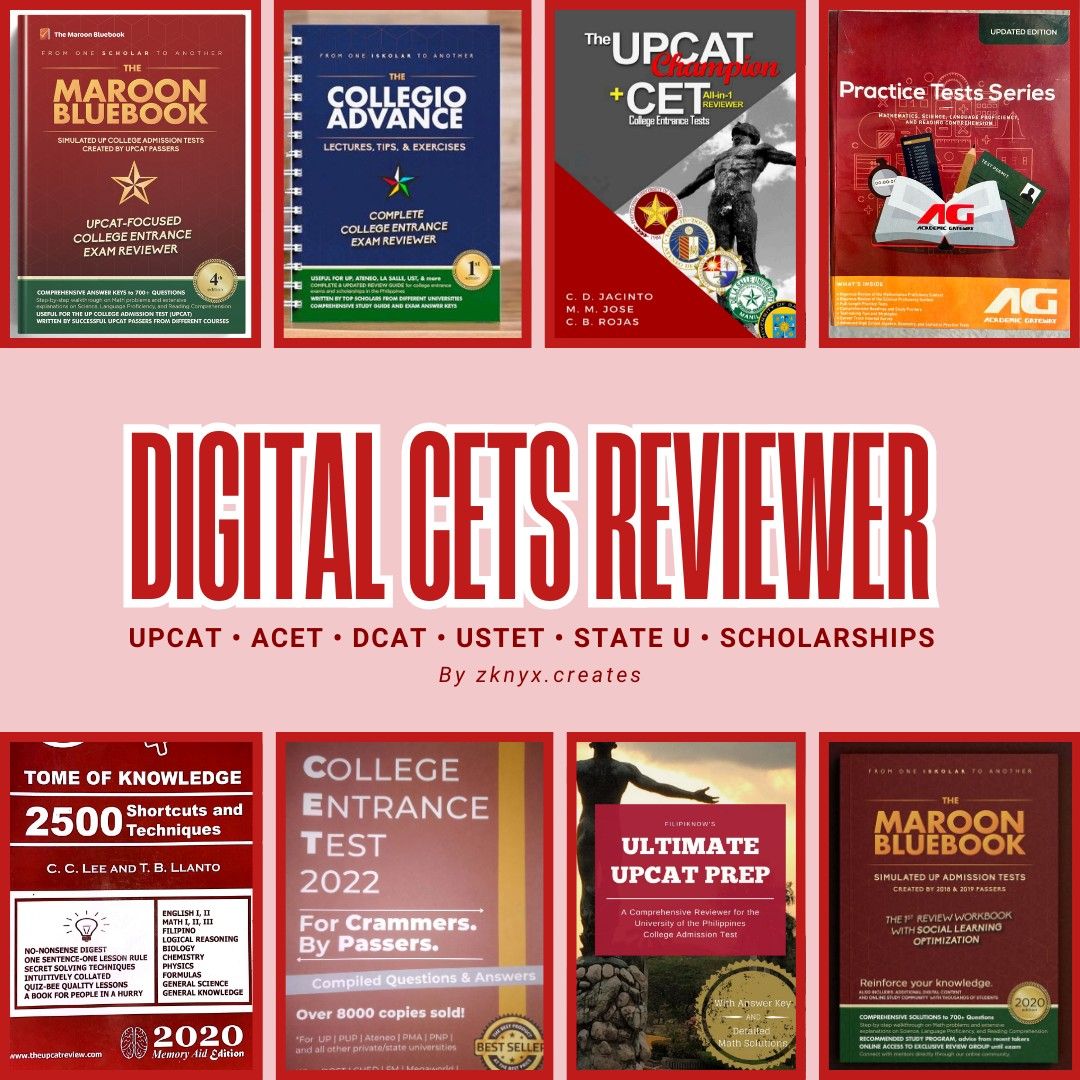 Digital CETs Reviewer | For UPCAT, USTET, DCAT, ACET, and More, Hobbies ...