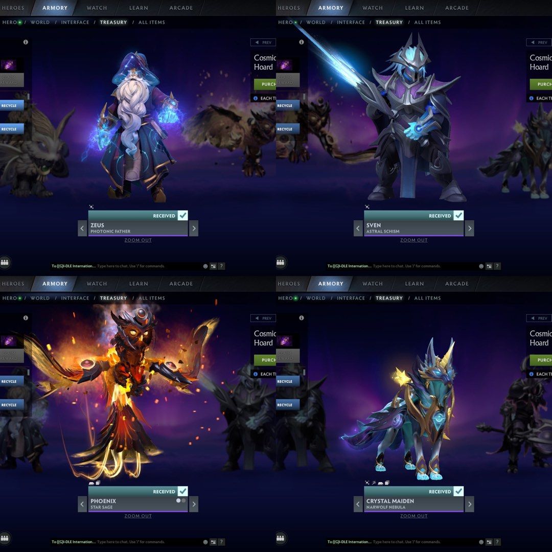 Dota 2 Cosmic Heroes Hoard Sets, Video Gaming, Gaming Accessories, In ...