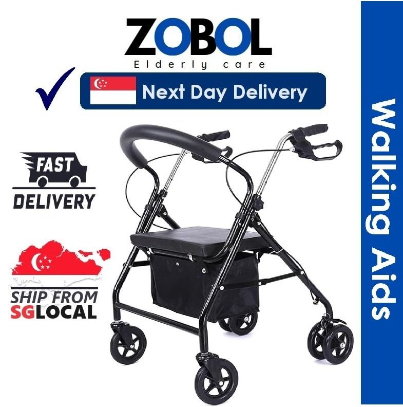 Elderly walking stick Walker Walking Aid Adjustable Frame Medical ...