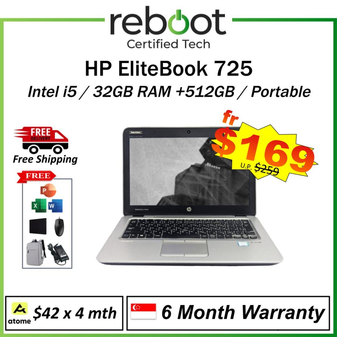 HP Intel i7 Laptop (725/820) - 32GB RAM - 512GB SSD - Free MS Office ...