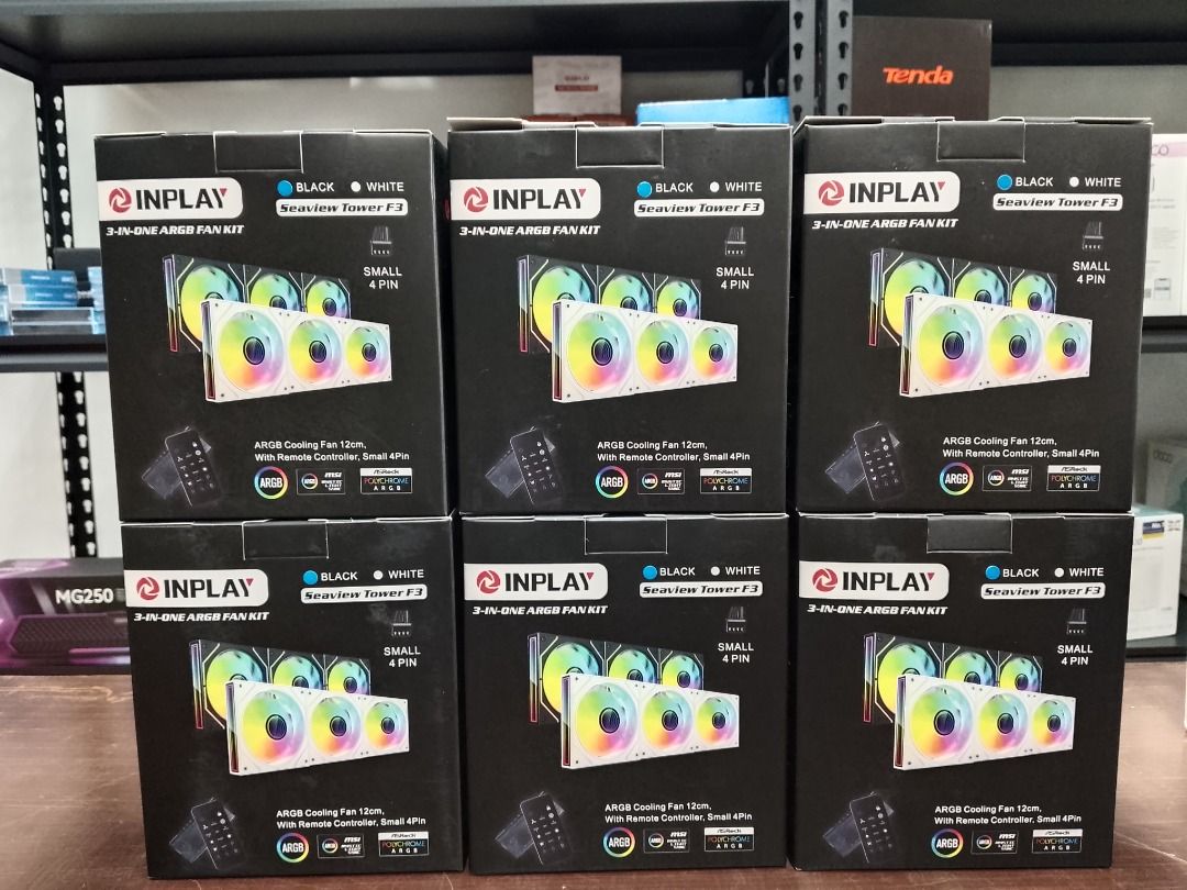 Inplay Openview Tower X3 Black (3-pack) 120mm ARGB Case Fan Kit 6pin w ...