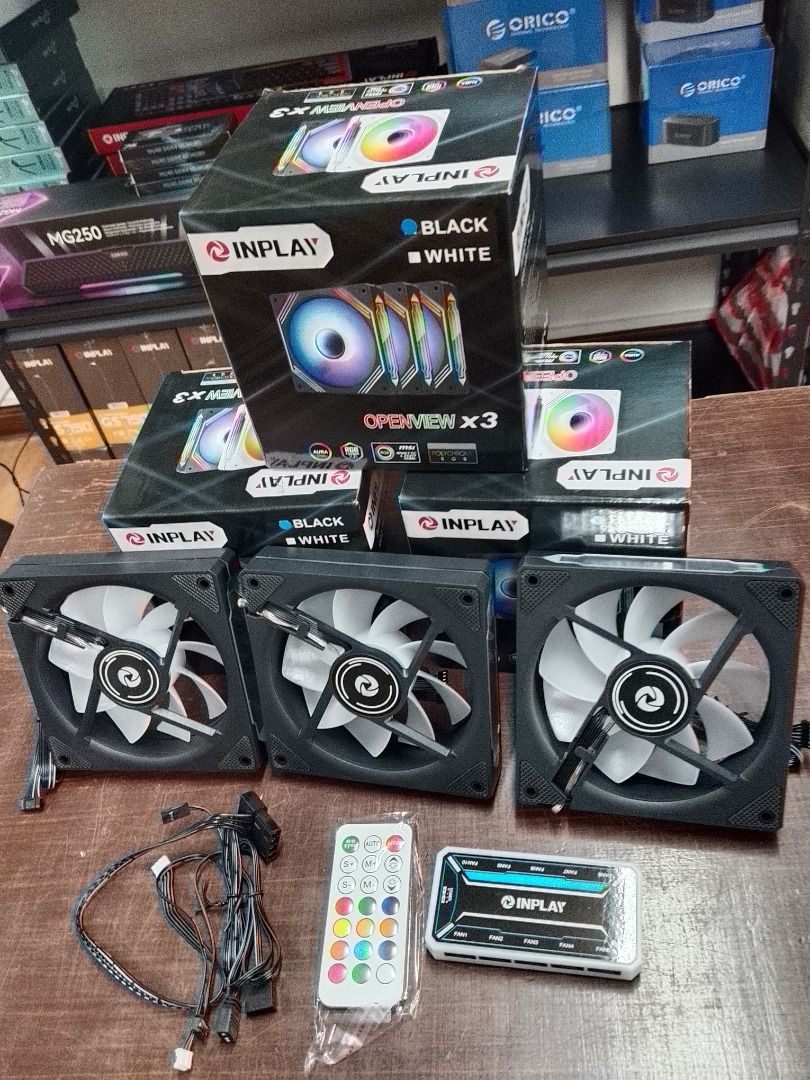 Inplay Openview Tower X3 Black (3-pack) 120mm ARGB Case Fan Kit 6pin w ...