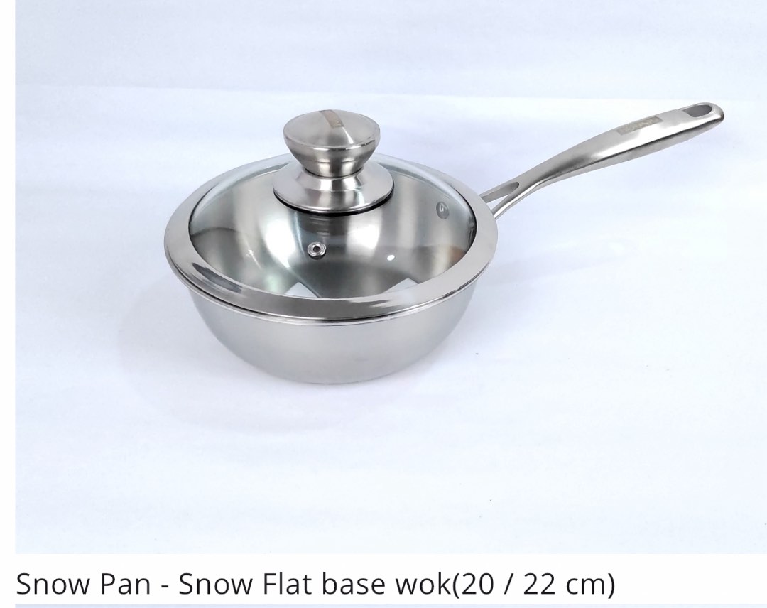 KONNIG Snow Pan - Snow Flat base wok(20 / 22 cm), Furniture & Home ...