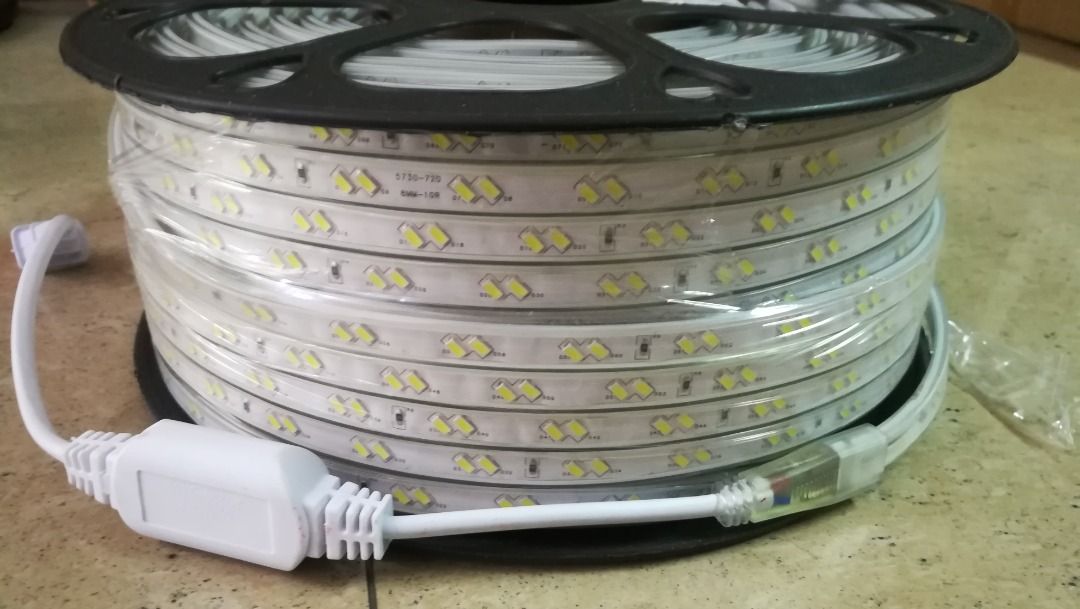 LED Strip Light 220V 5730 Double Row LED Strip Light (White), Furniture ...