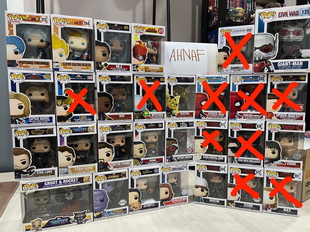Old Funko Pop Marvel Spiderman Stranger Things Dragon Ball Z Avengers ...