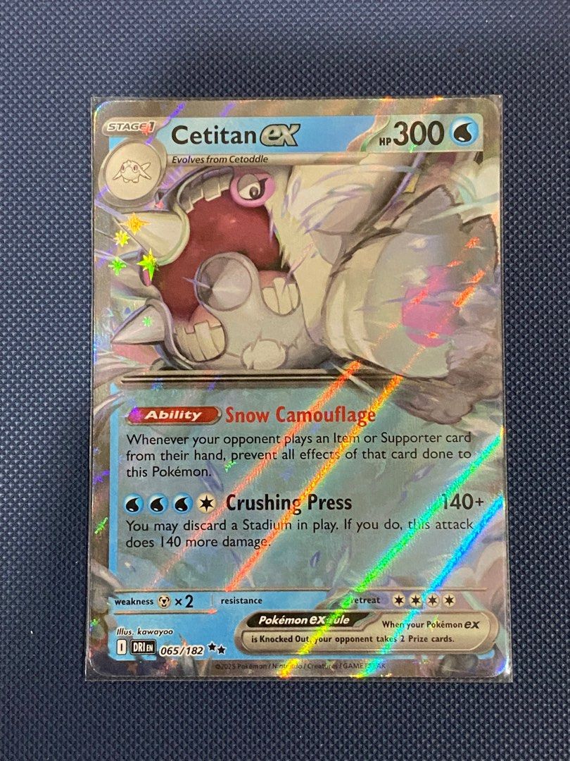 Pokemon TCG - Cetitan Ex 065/182 (Destined Rivals), Hobbies & Toys ...