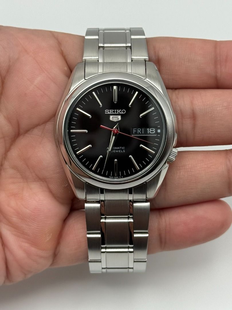 SEIKO 5 (BABY SARB) Analog Black Dial Automatic Stainless-Steel Men's ...