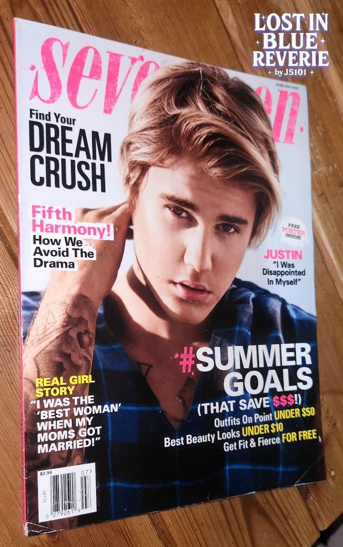 SEVENTEEN MAGAZINE US JUNE- JULY 2015 ISSUE - JUSTIN BIEBER with Poster ...