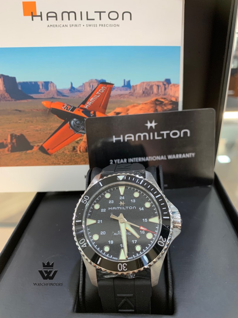 Swiss Made Hamilton H82515330 | 300m Dive Watch | Black Rubber Strap ...