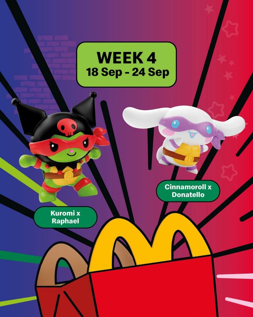 WTT McDonald's Teenage Mutant Ninja Turtles x Hello Kitty Kuromi x ...