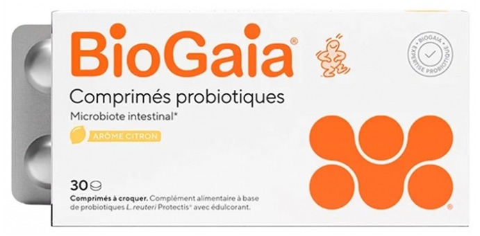 BioGaia Probiotic Intestinal Microbiota Lemon Flavor 30 Chewable ...