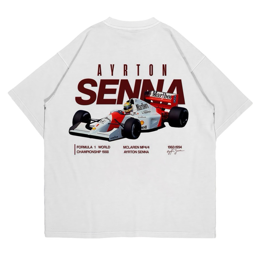 (BRAND NEW) Ayrton Senna T-shirt Vintage F1 Legend Premium Combed 24s ...