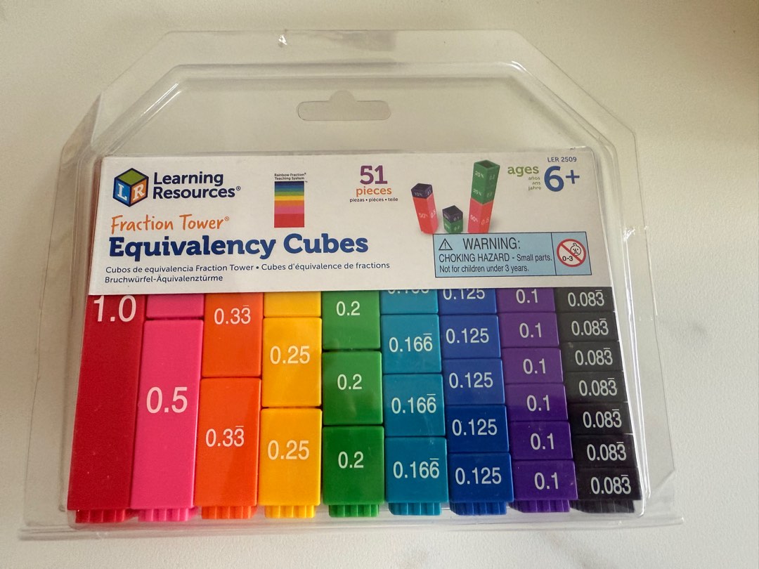 Learning Resources Fraction Tower Equivalency Cubes, Hobbies & Toys ...