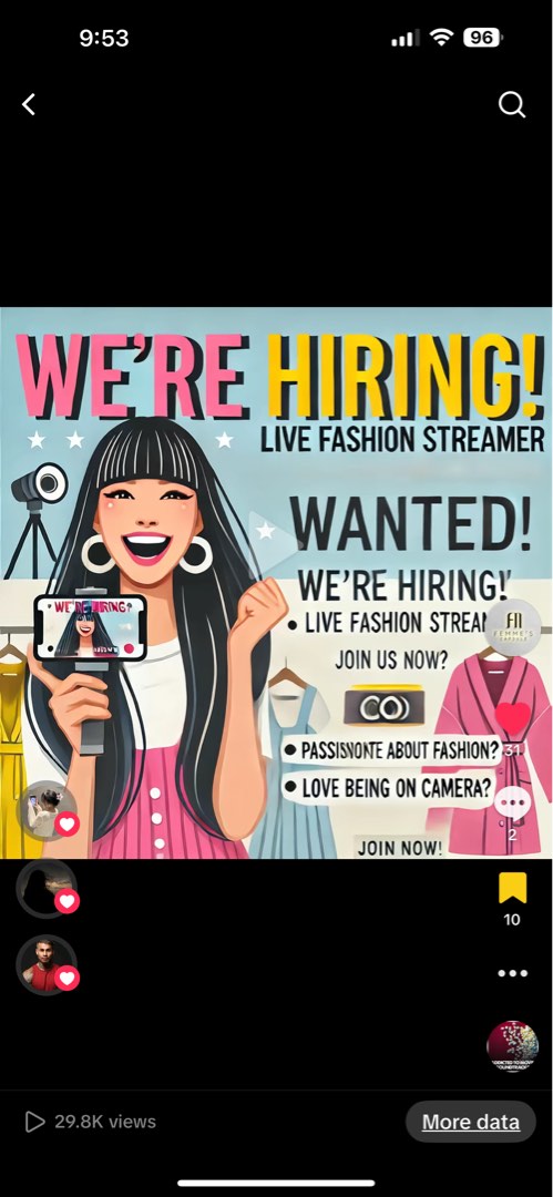 Live Fashion Streamer Wanted!, Bulletin Board, Looking For on Carousell