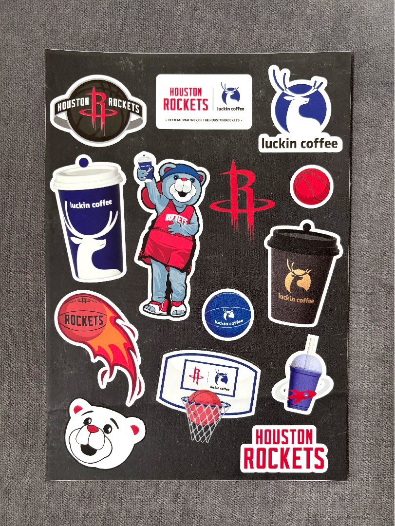 Luckin Coffee x Houston Rockets Sticker Set from SG, Hobbies & Toys ...