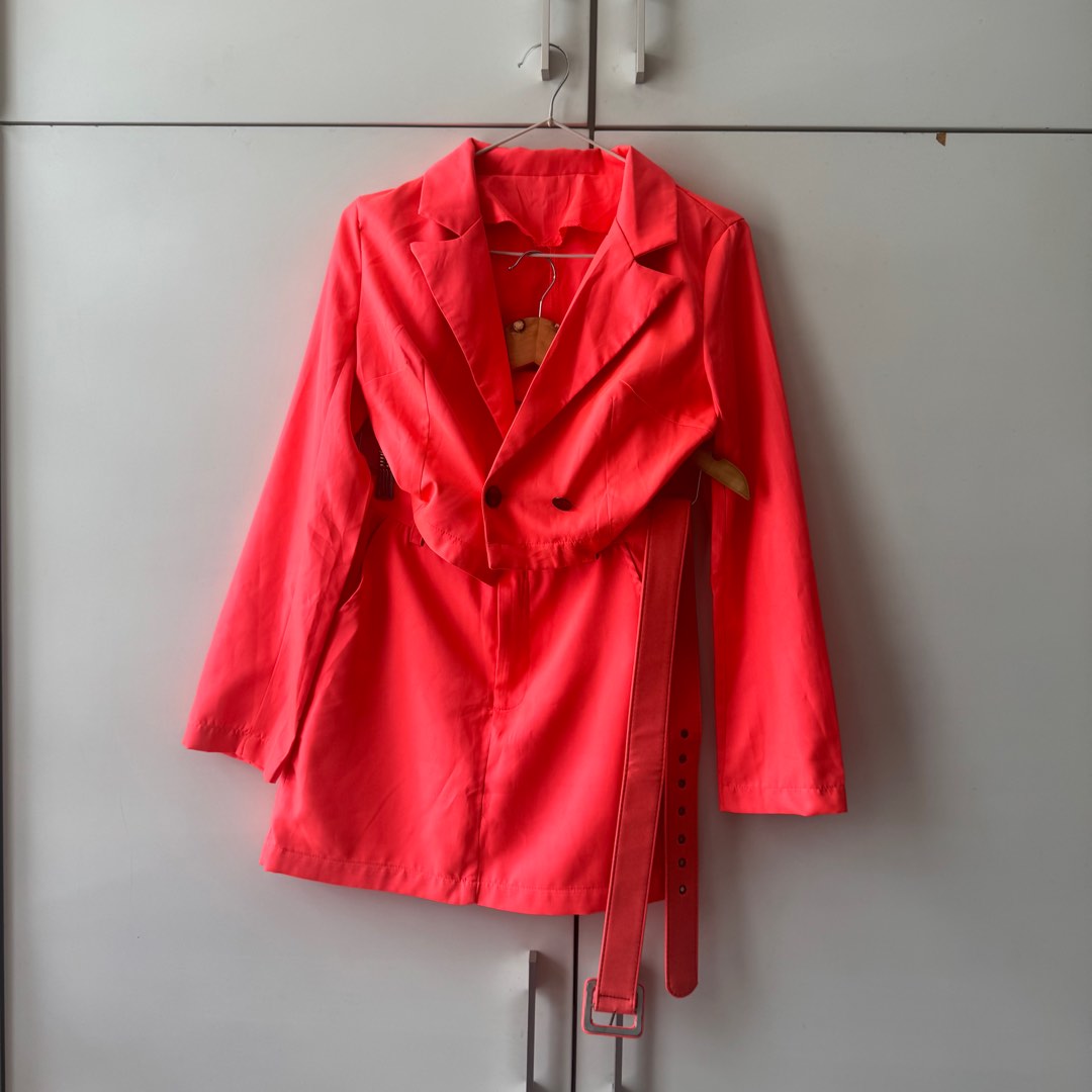neon pink coords / set (polo and skirt), Women's Fashion, Dresses ...