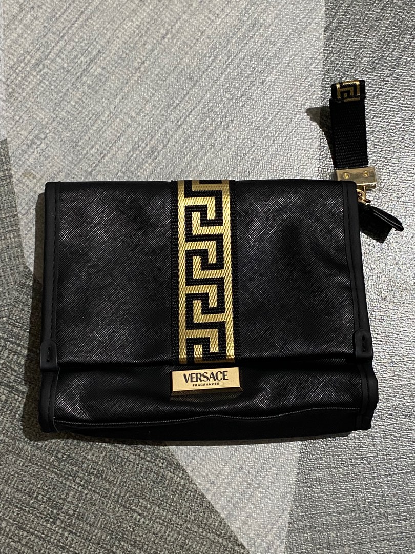 Original Versace Fragrances Pouch Wallet Women Travel Bag Black Brand ...