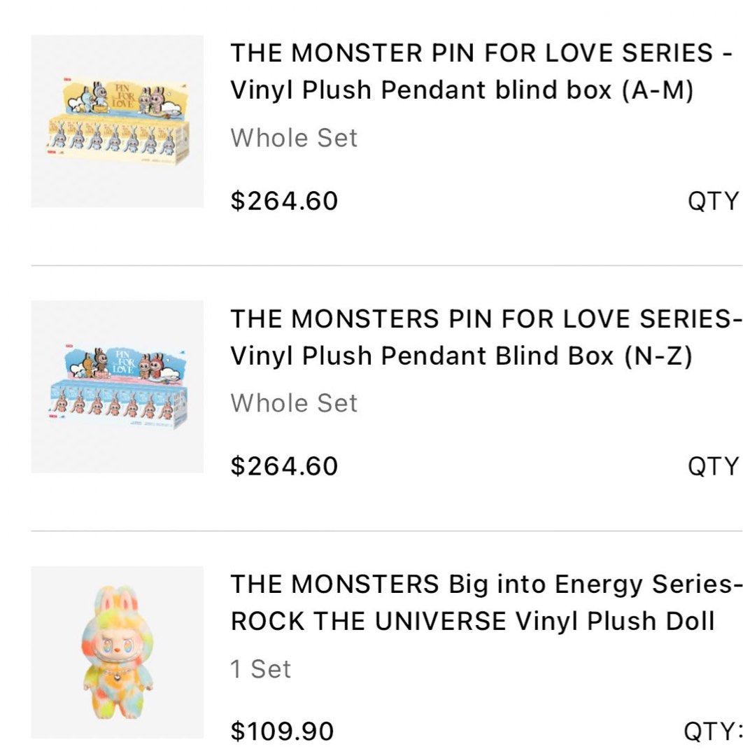 Popmart The Monster Pin For Love Series A-M N-Z, Rock The Universe ...