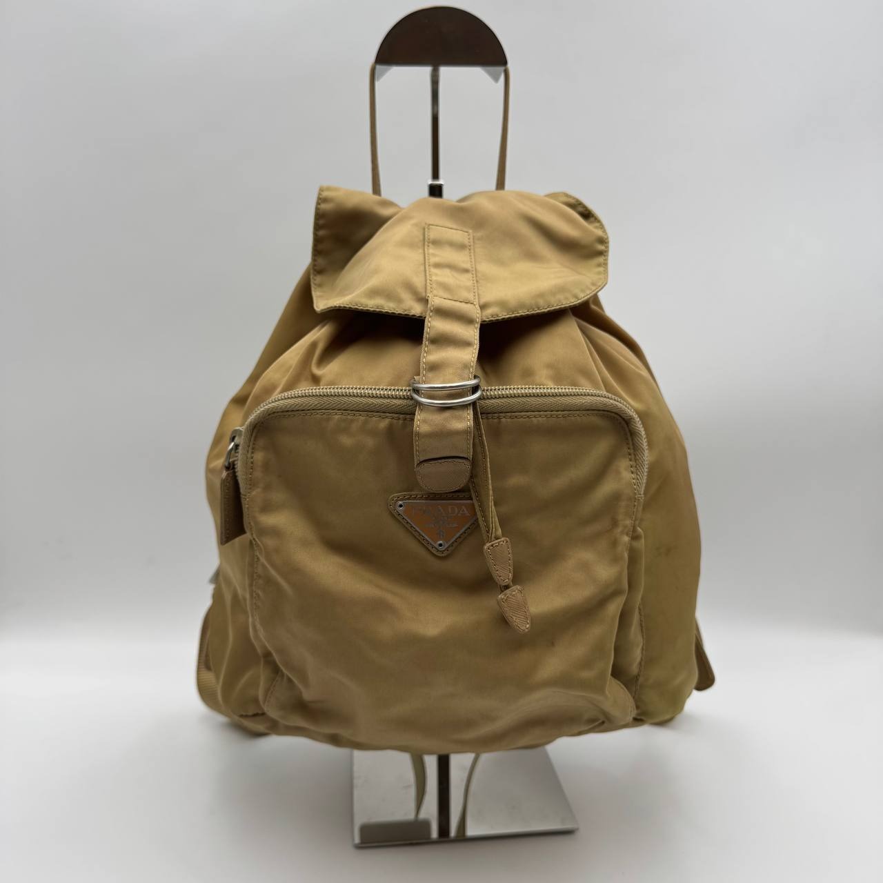 Prada Backpack Nylon Biege, Luxury, Bags & Wallets on Carousell