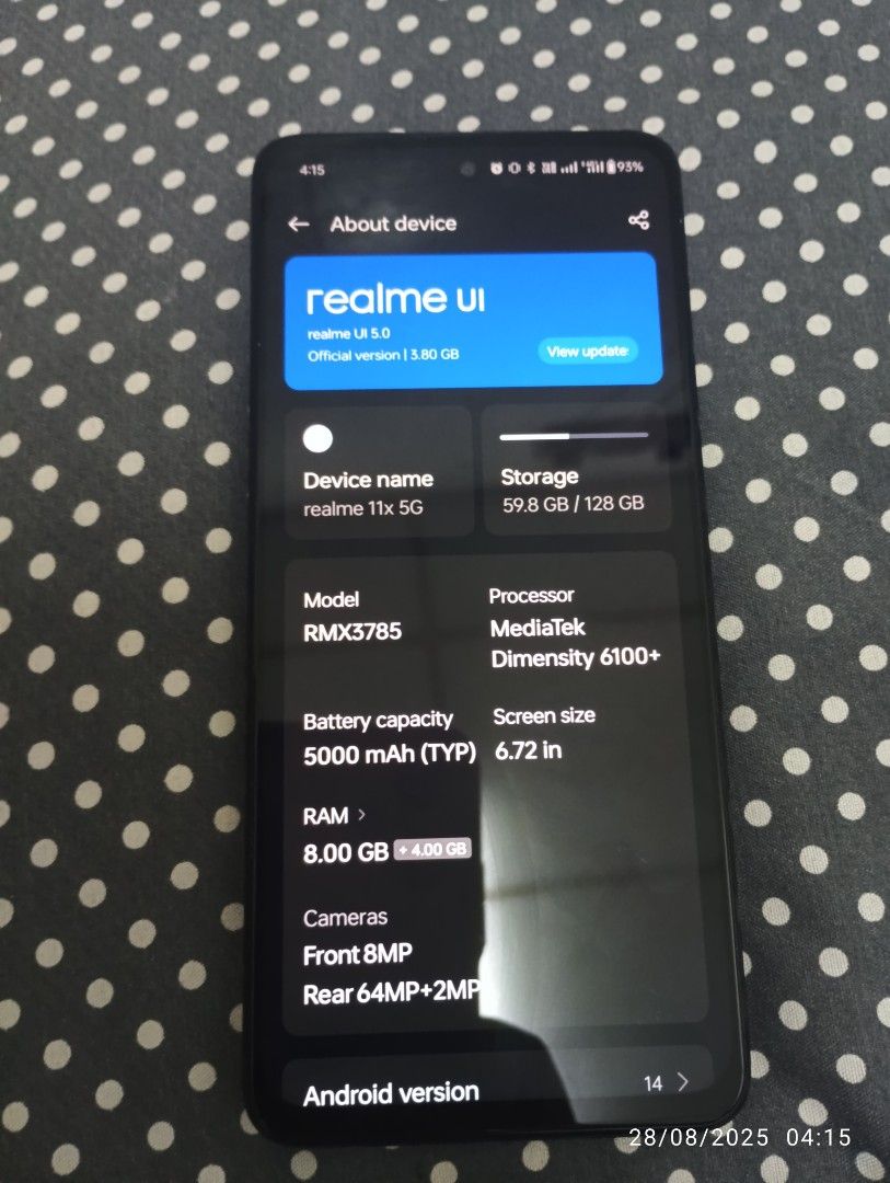 Realme 11x 5G Midnight Black 128GB, Mobile Phones & Gadgets, Mobile Phones, Android Phones ...