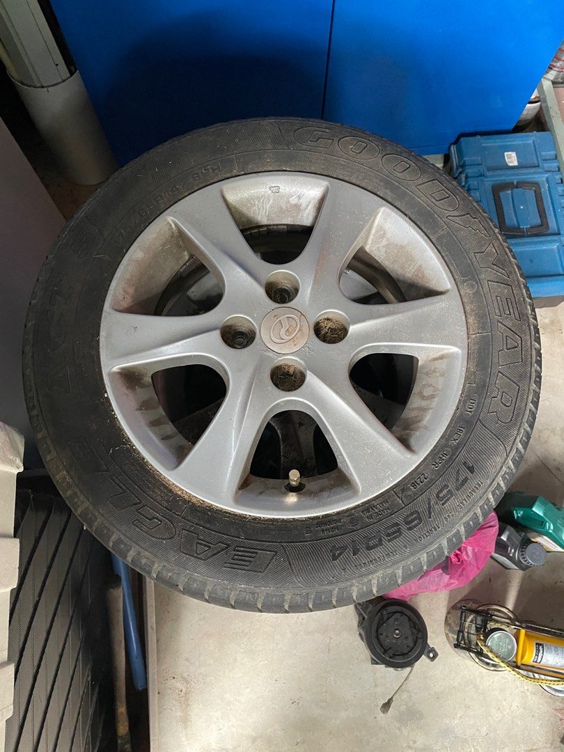 Rim Tayar 14inch Myvi - Original Rim, Auto Accessories on Carousell